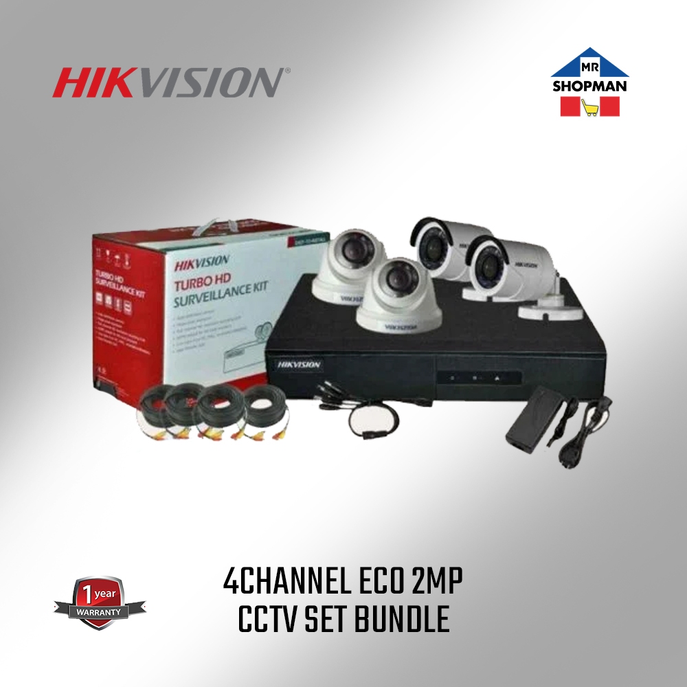Hikvision 4channel Eco 2Mp Cctv Set Bundle | Shopee Philippines