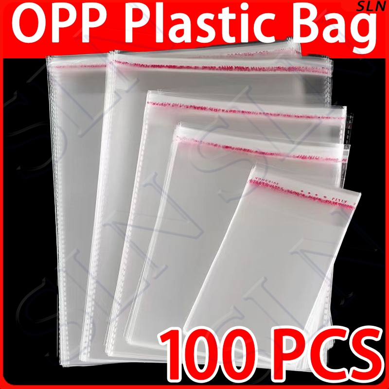 100 PCS Clear OPP Plastic with Self Adhesive Resealable for Clothes ...