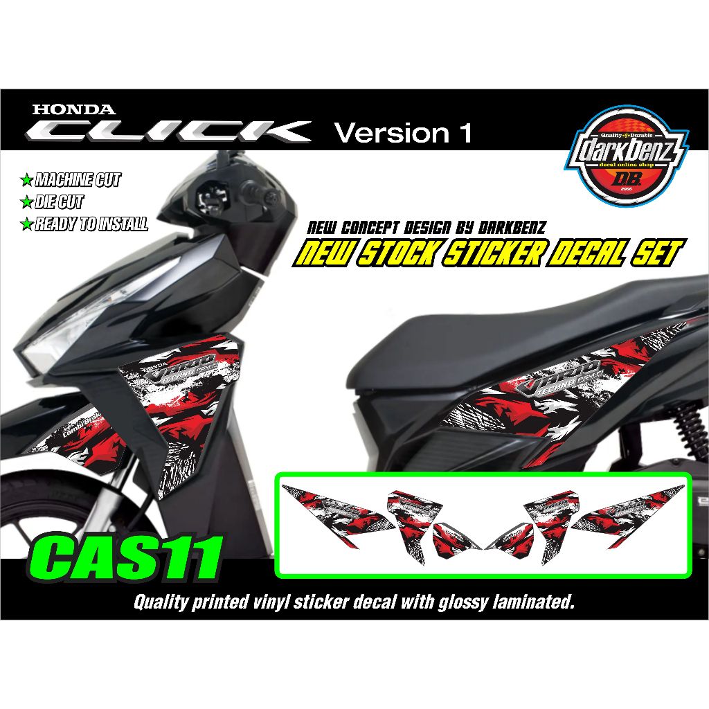 Honda Click Version 1 Vario New Concept Quality Printed Sticker Decals ...