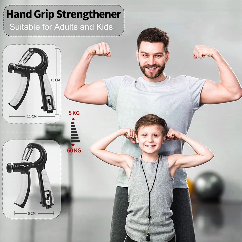 5-60Kg Hand Gripper R-Shape Adjustable Countable Hand Grip Strength ...