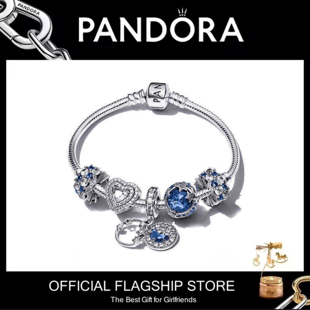 100% Original Pandora S925 Shining Star River Bracelet Set Story Chain ...