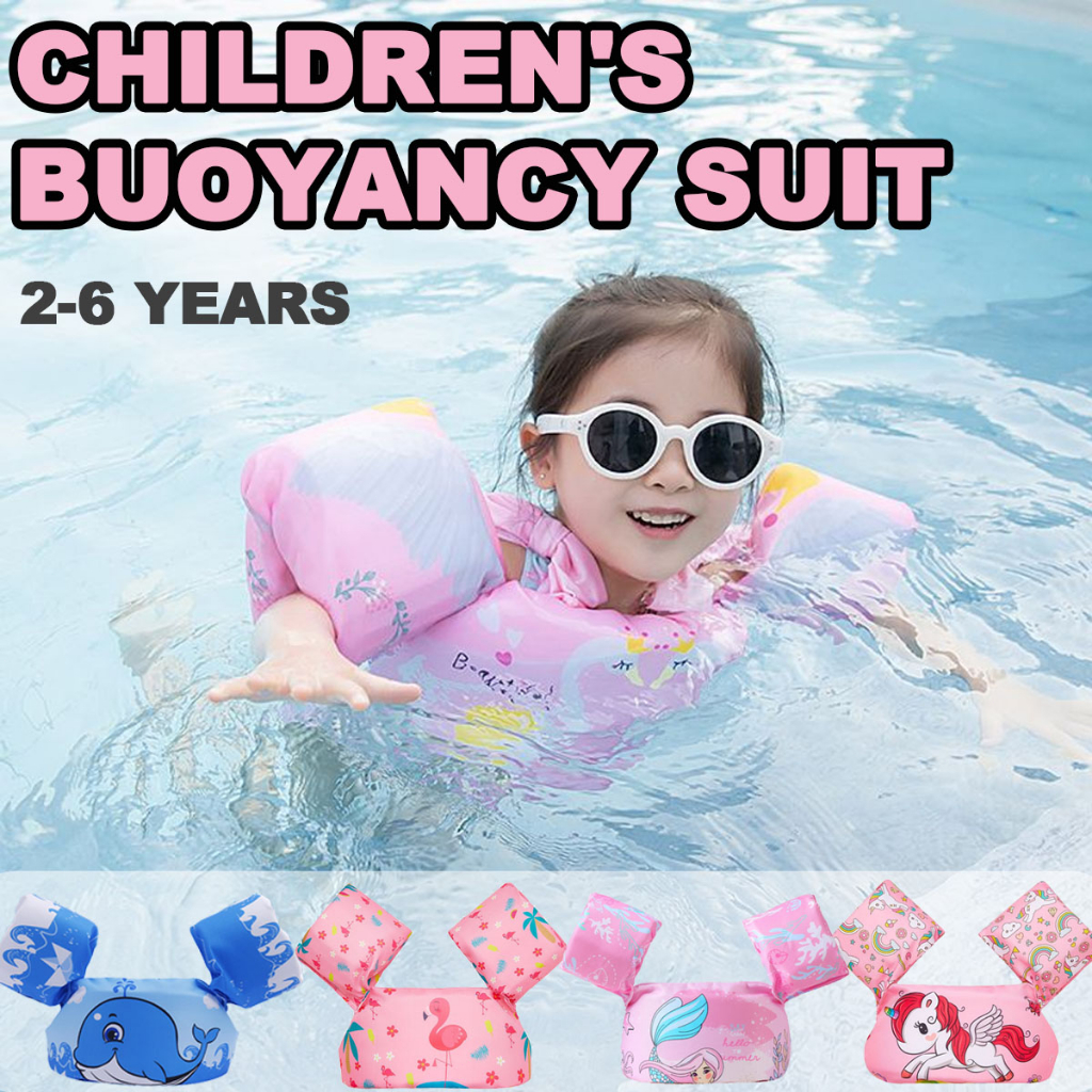 Life vest for Kids Inflatable Life jacket Swimsuit Cartoon Baby Swim ...