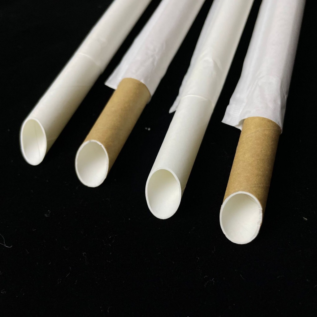 100pcs Paper Wrapped Drinking Straw and Boba Straw for Milk tea cup ...