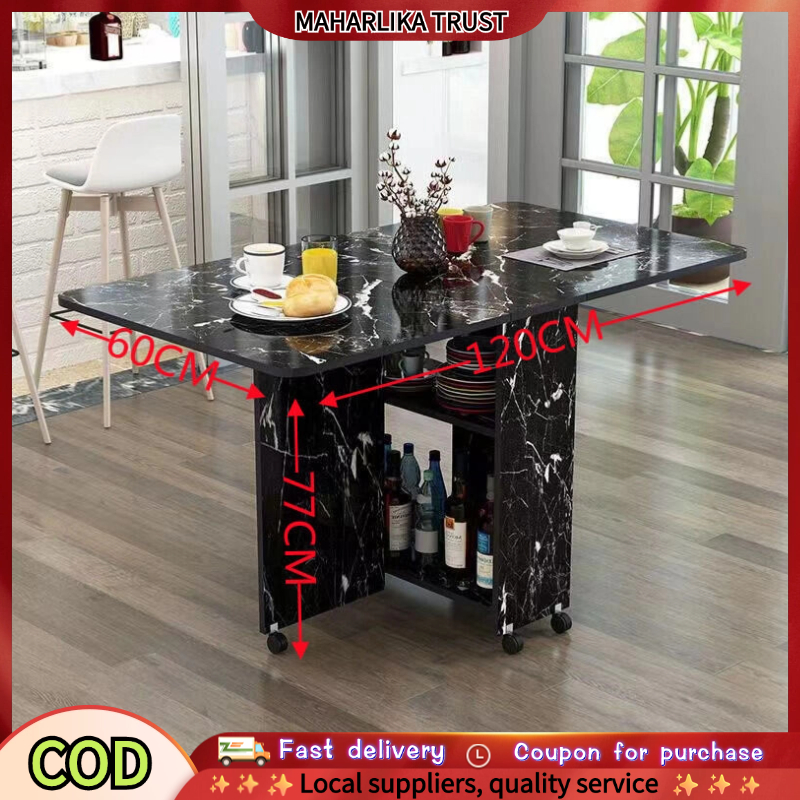 Collapsible Dining Table, Movable and Retractable Multi-functional ...