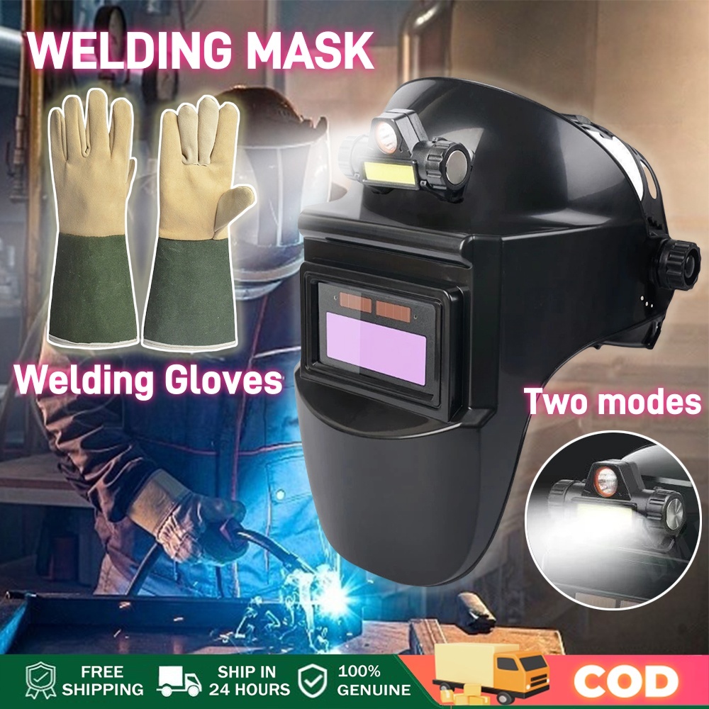 Auto darkening welding mask Resist sparks Glare Adjustable protection ...