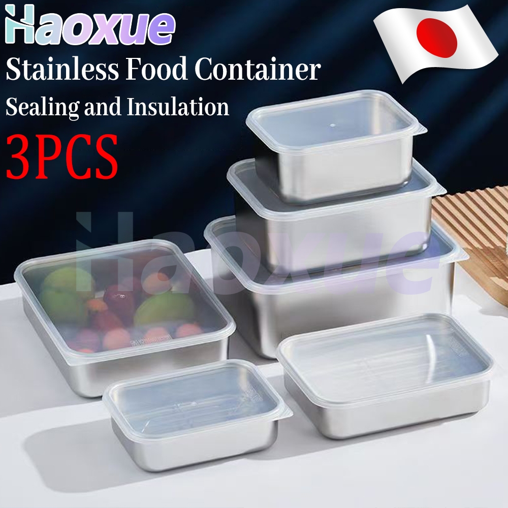 304 Stainless Steel Japanese Style Tray Food Storage Box With Lid ...
