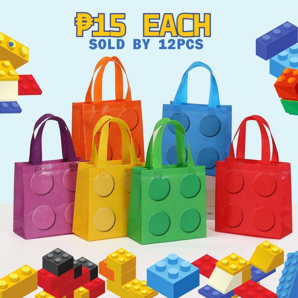 FP3083 (12 pcs) Lego Blocks Build Bag Non-woven Gift Bag Eco Friendly ...