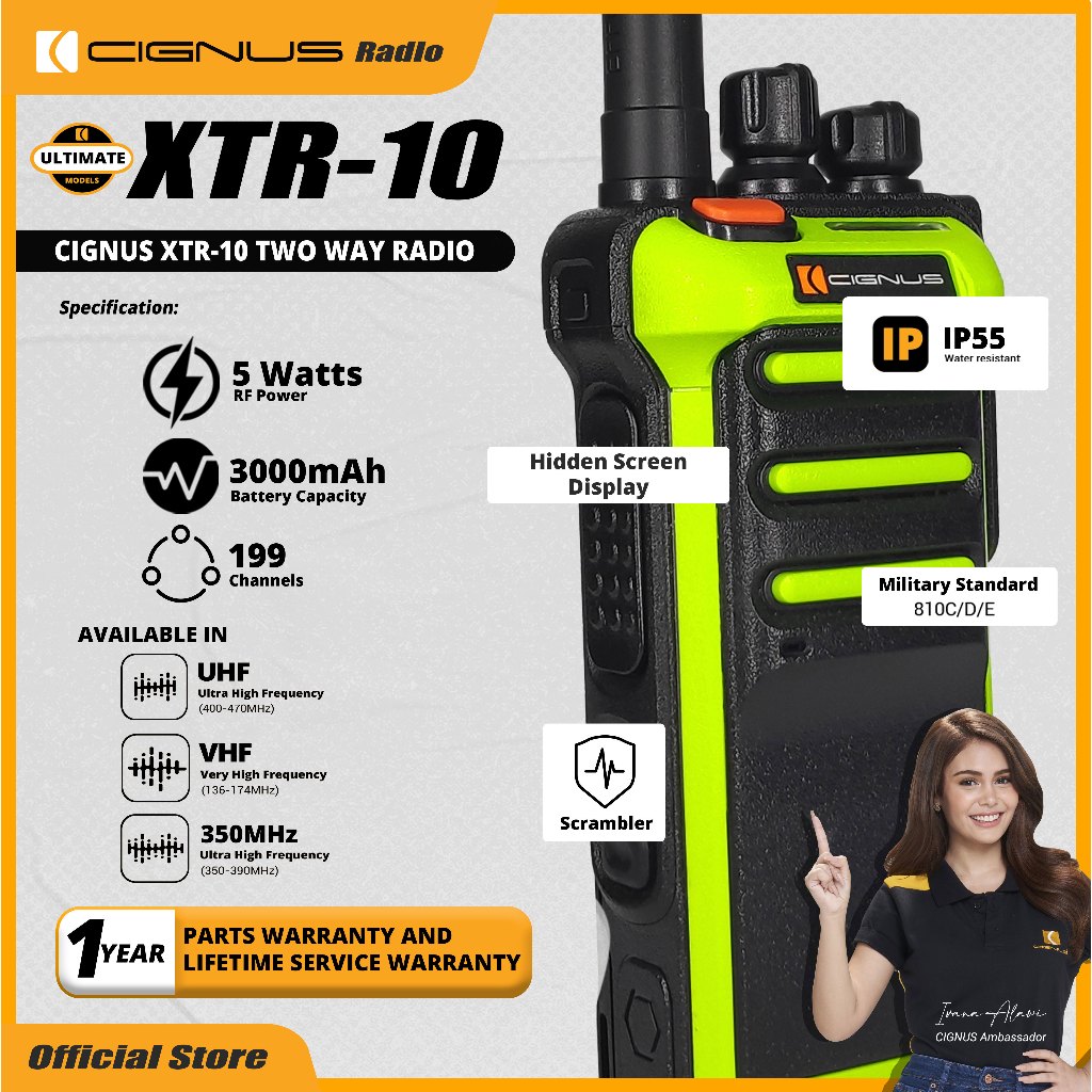 CIGNUS Ultimate model XTR-10 5WATTS HEAVY DUTY Two Way Radio | Shopee ...
