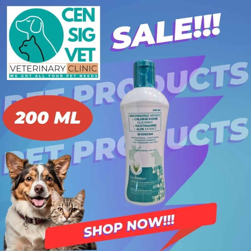 Myoderm Antifungal/Antibacterial Medicated Shampoo 200ml | Shopee ...