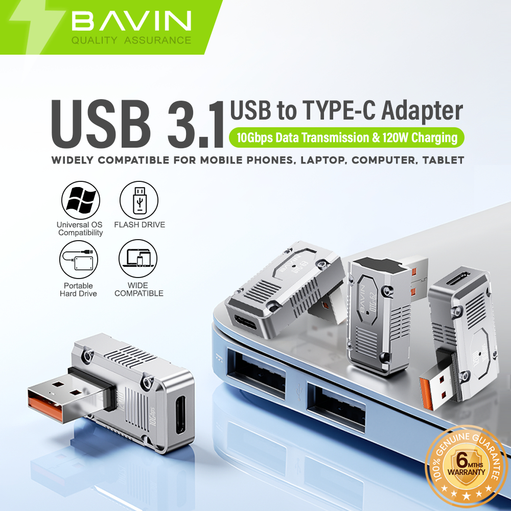 BAVIN O58 OTG 120W Fast Charging Plug & Play Adapter USB to Type-C w ...