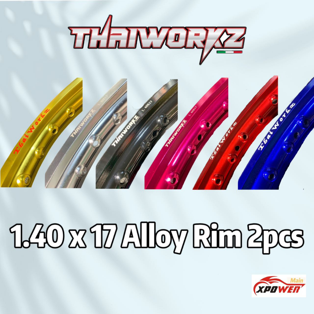 FREE SHIPPING Thaiworkz Alloy Rim PAIR (2pcs) (930 GRAMS) 1.40x17 rim ...