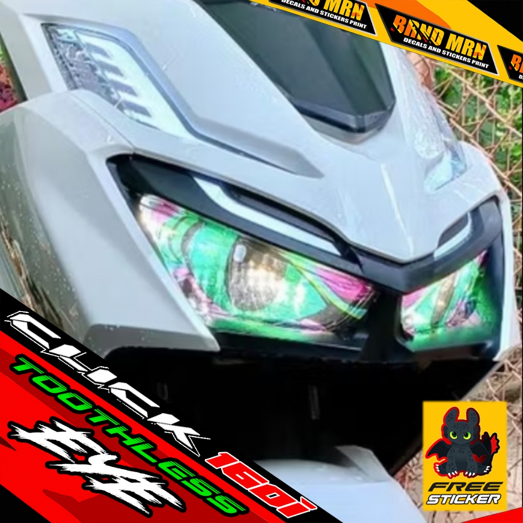 HONDA CLICK 160 TOOTHLESS EYE DECAL STICKER TINT PROTECTOR | Shopee ...