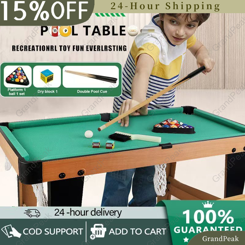 GrandPeak Wooden billiard table with metal legs, portable pool table ...