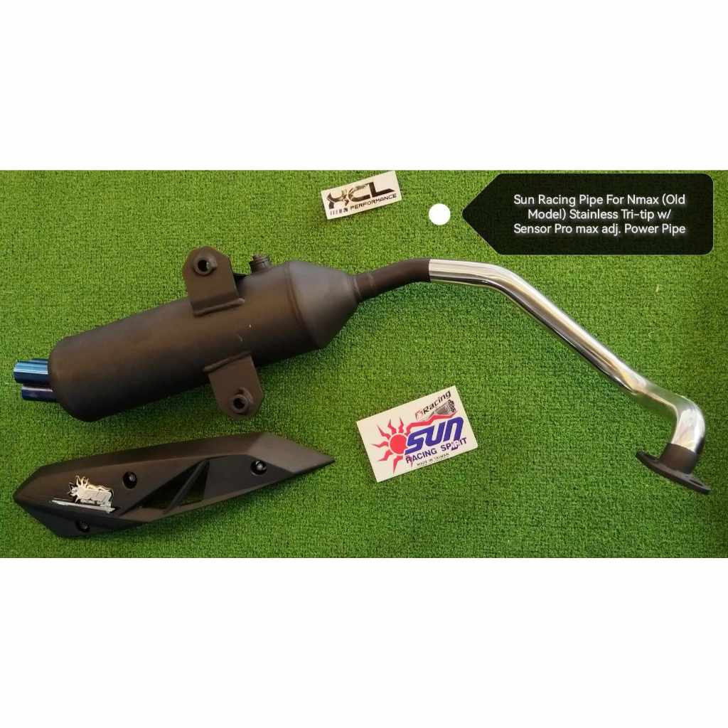 SUN RACING PIPE NMAXV2/AEROX V2 (NEW) STAINLESS TRI-TIP W/ SENSOR PRO ...