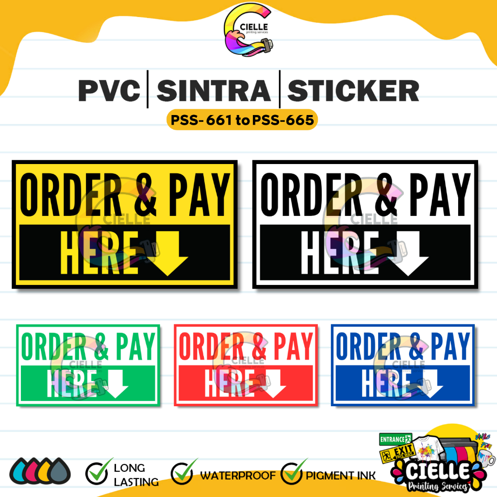 PVC │ SINTRA │ STICKER SIGNAGES (PSS-661 to PSS-665) - ORDER AND PAY ...