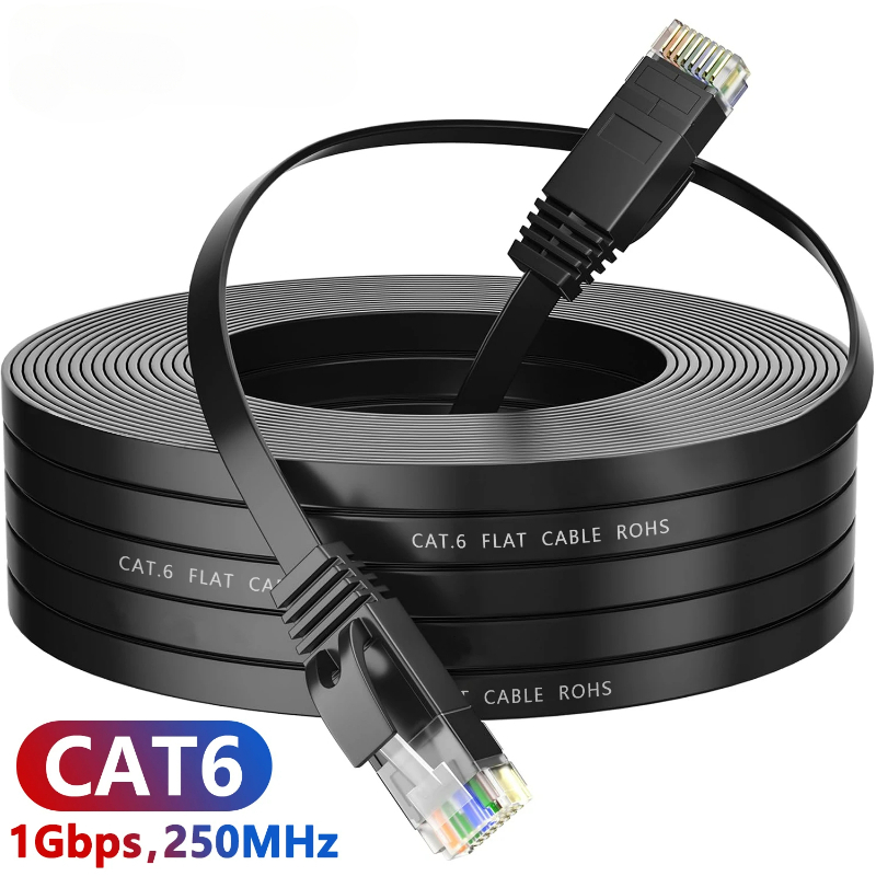 Flat Cat6 Ethernet internet RJ45 LAN Cable - Available in Multiple ...