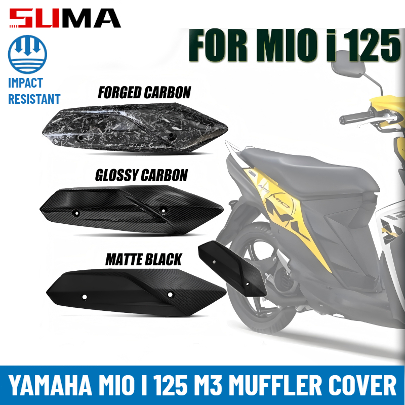 YAMAHA MIO i125 M3 Muffler Cover Carbon MIO I 125 Heat Guard Matte ...