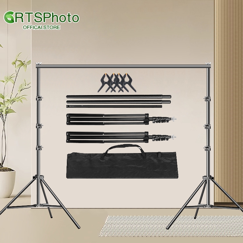 GRTS 200cm x 200cm* 4 clips /6ft x 6ft Heavy Duty Background Stand ...