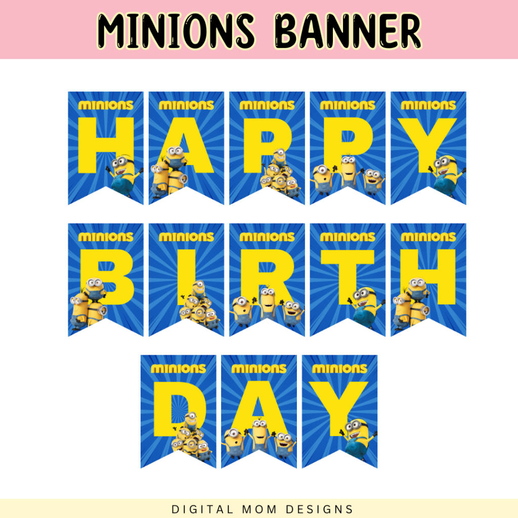 Minions Customized Party Banner - Bunting Birthday Banner | Shopee ...