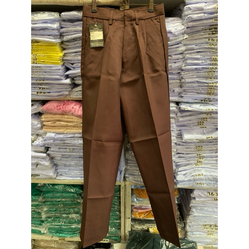 SCHOOL UNIFORM DARK BROWN MENS SLACKS PALM BEACH | Shopee Philippines