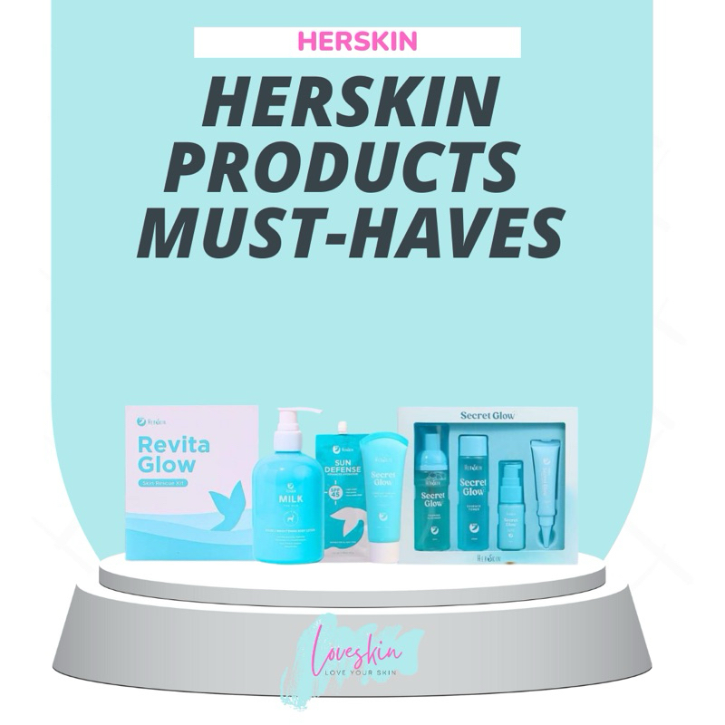 Herskin Secret Glow Set | Facial Cleanser | Essence Toner | Water Gel ...