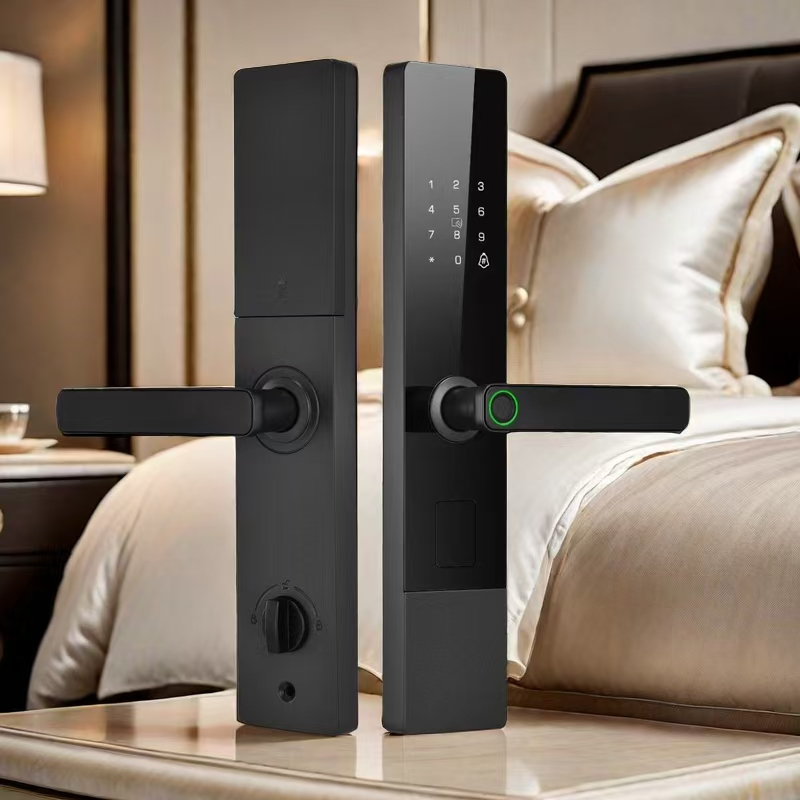 Smart Door Lock Tuya Wifi App Fingerprint lock Smart With Handle ...