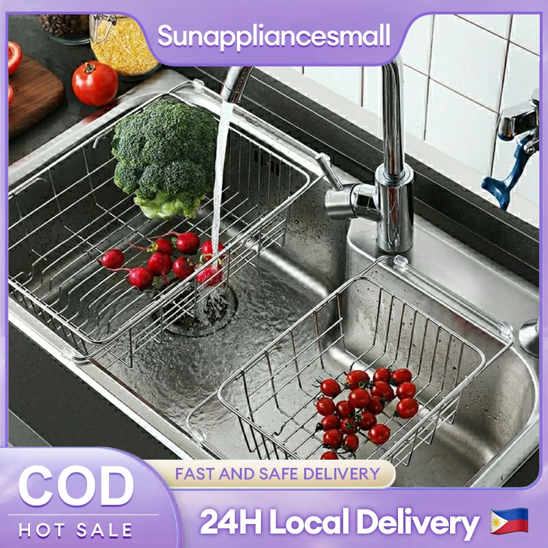 Stainless steel dishwasher rack Retractable sink drain basket kitchen ...