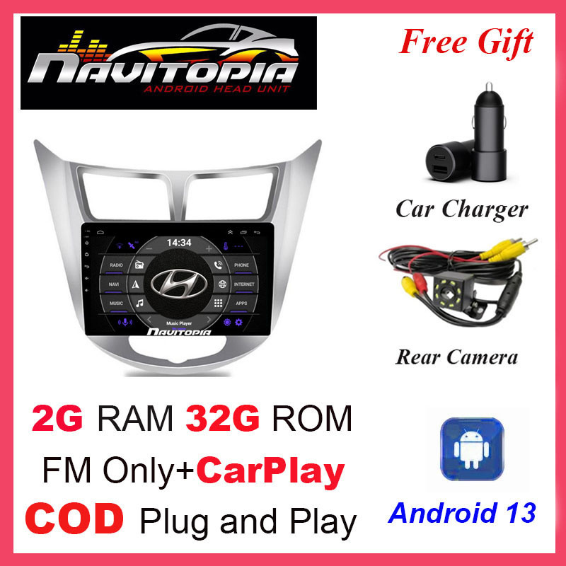 NAVITOPIA Android 13 Car Head Unit Monitor Stereo for Hyundai Accent ...
