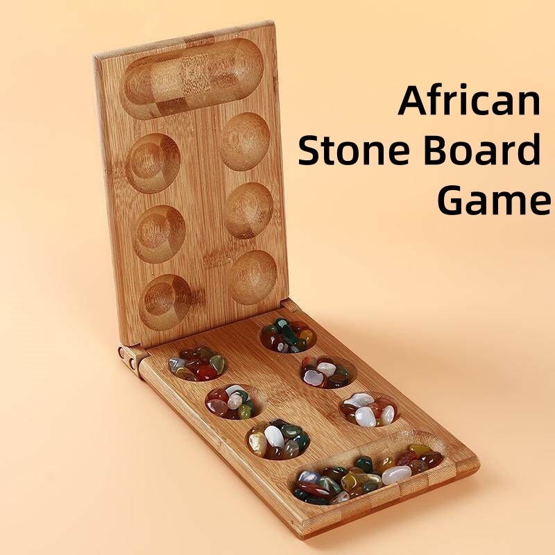 Portable African Stone Board Game Board Game Wooden Travel Party Family ...