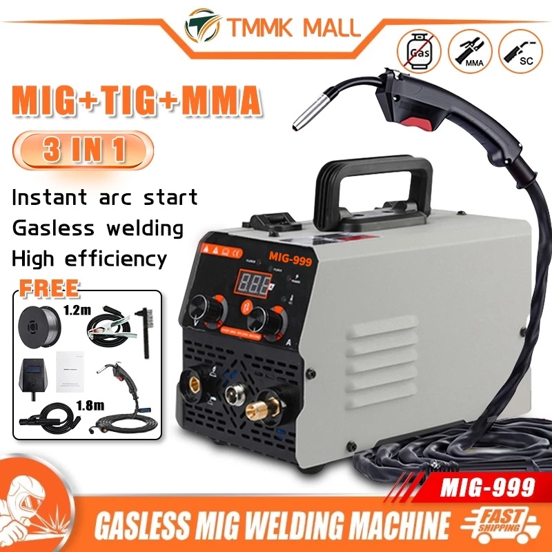 Welding Machine MIG-999 Portable IGBT Inverter MIG&MMA&TIG 3IN1 High Quality Gasless Welder ...
