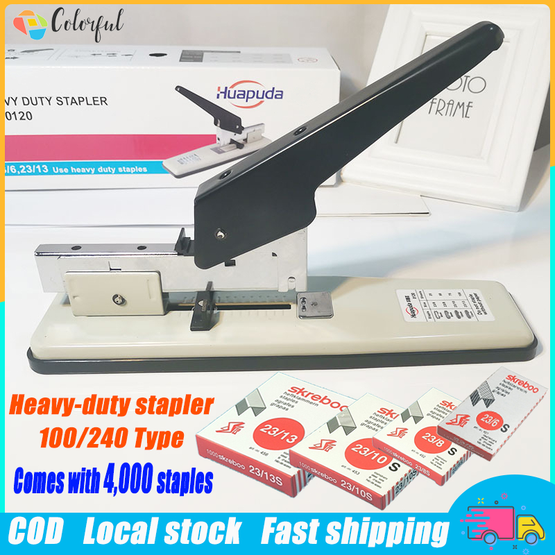 Heavy Type Metal Stapler With 4000 Staples Bookbinding Stapling Office ...
