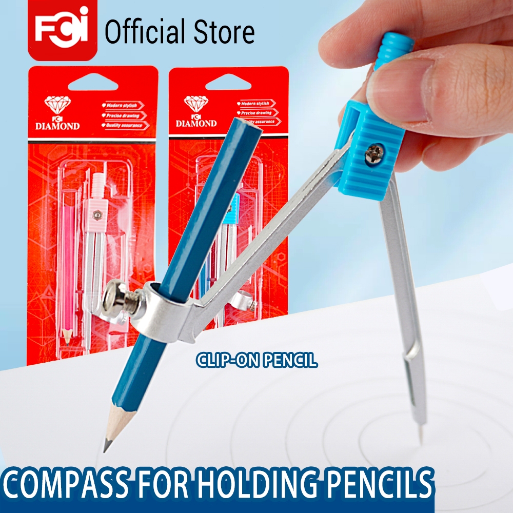 FCI Metal Compass with Pencil Math Circle Exam Drafting Compasses ...