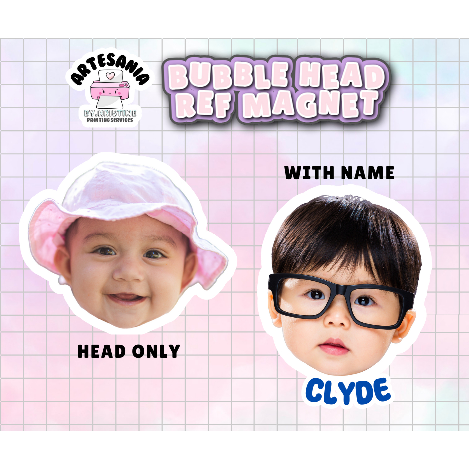 BUBBLE HEAD REF MAGNET SOUVENIR (15 PCS. MIN. ORDER) | Shopee Philippines