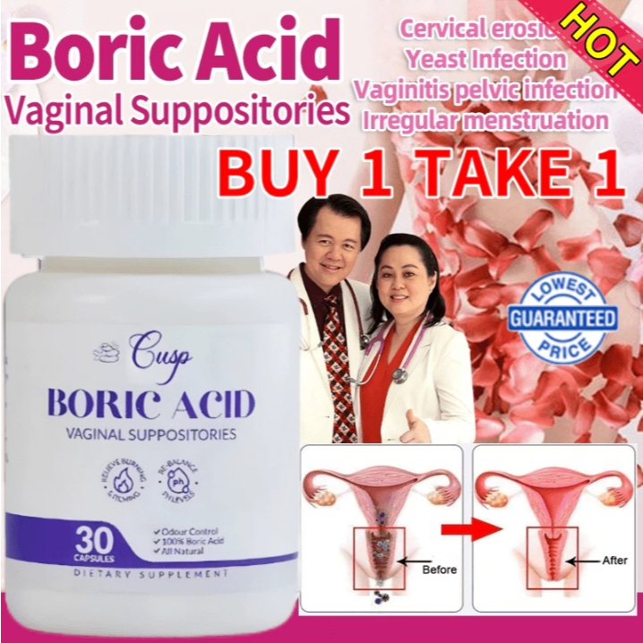 Buy 1 Take 1 Boric Acid Vaginal Suppositories 30 Pcs For Bv Yeast ...