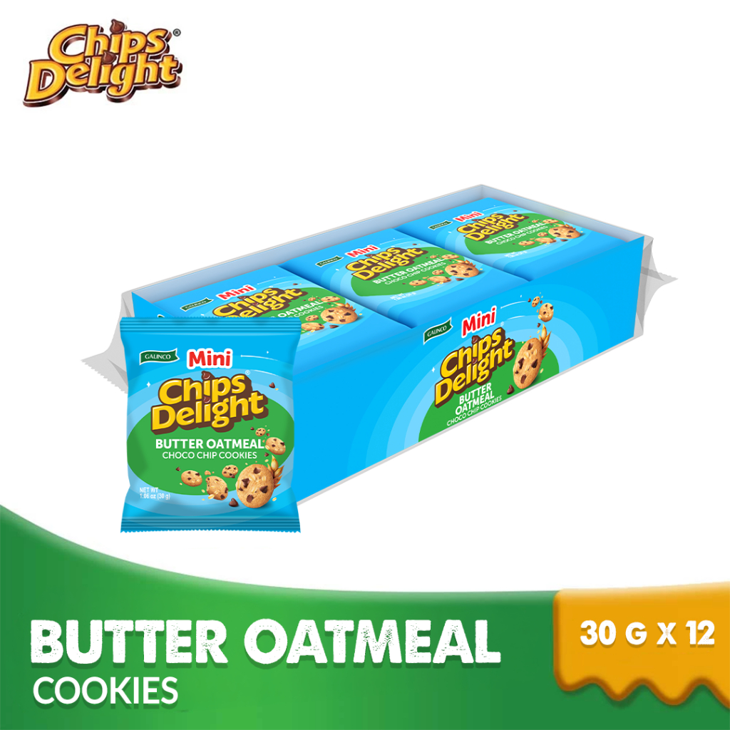 Chips Delight Mini Butter Oatmeal Chocolate Chip Cookies 30g (Pack of ...