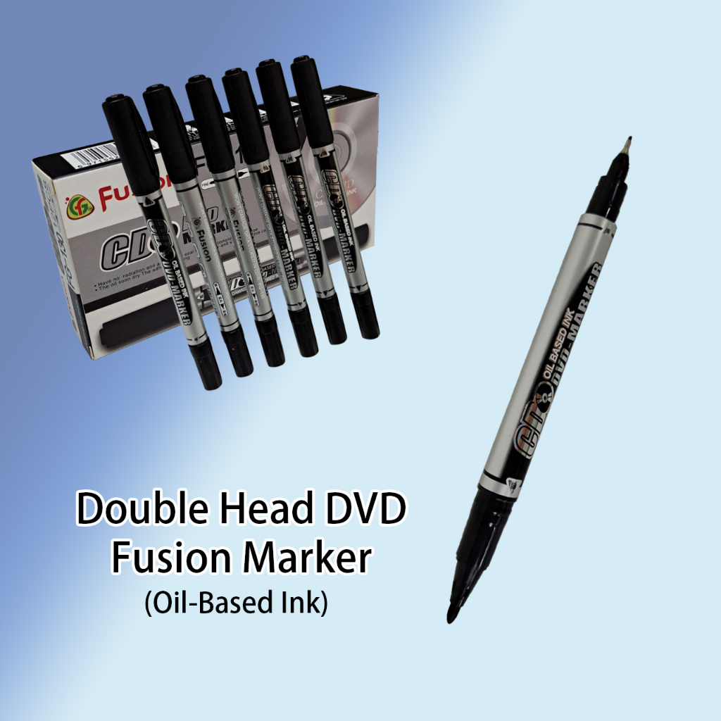 Double head CD oil-based black marker-12pcs | Shopee Philippines
