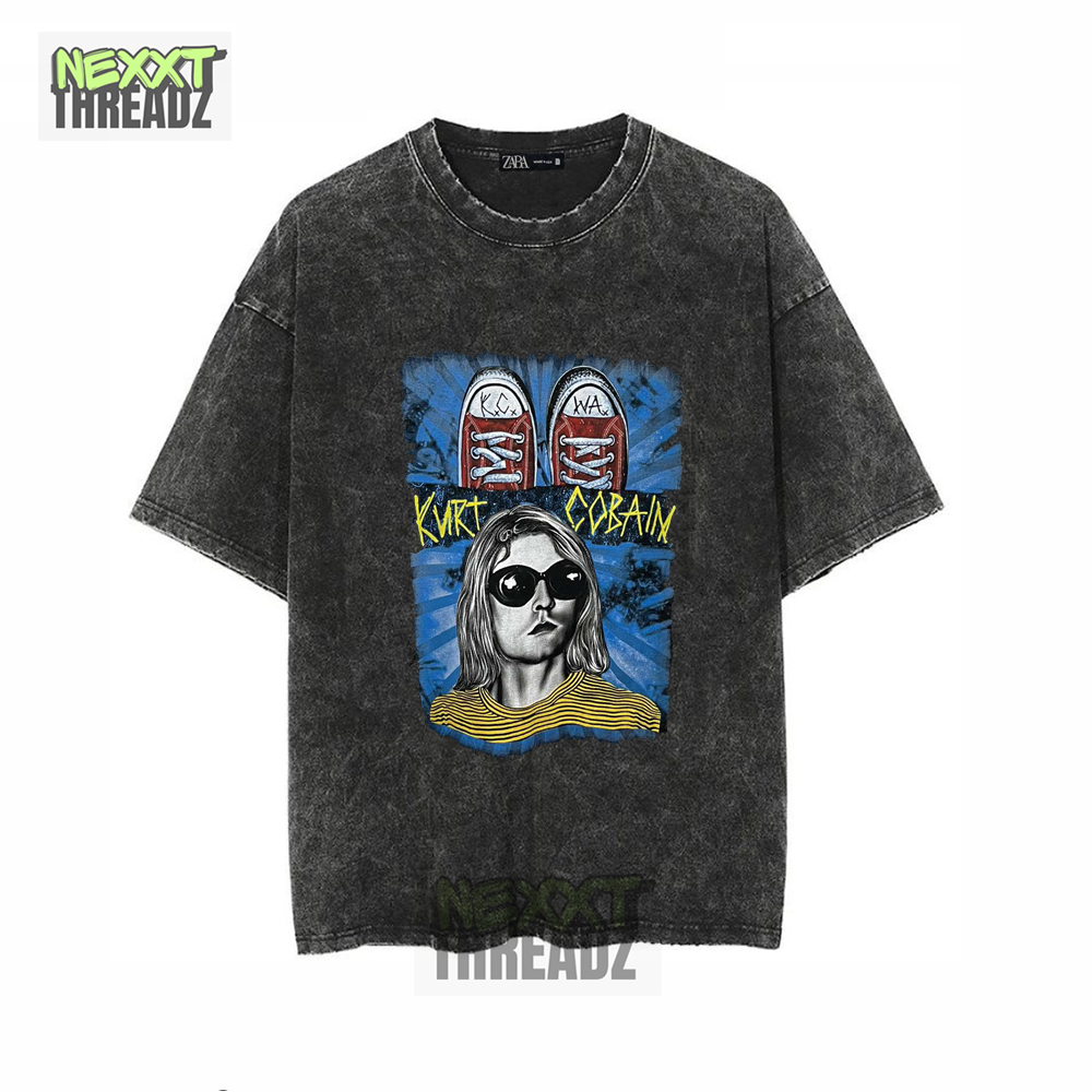 KURT COBAIN Collection Acid Wash Oversized T-Shirt Unisex | Shopee ...