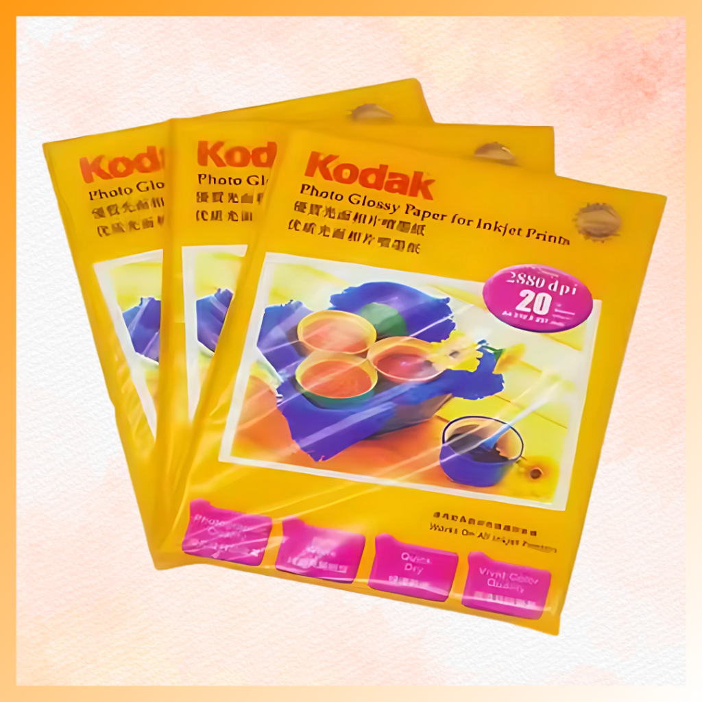 Kodak Double Sided 210 GSM Glossy Photo Paper A4 Size 5 Packs 20 Sheets ...