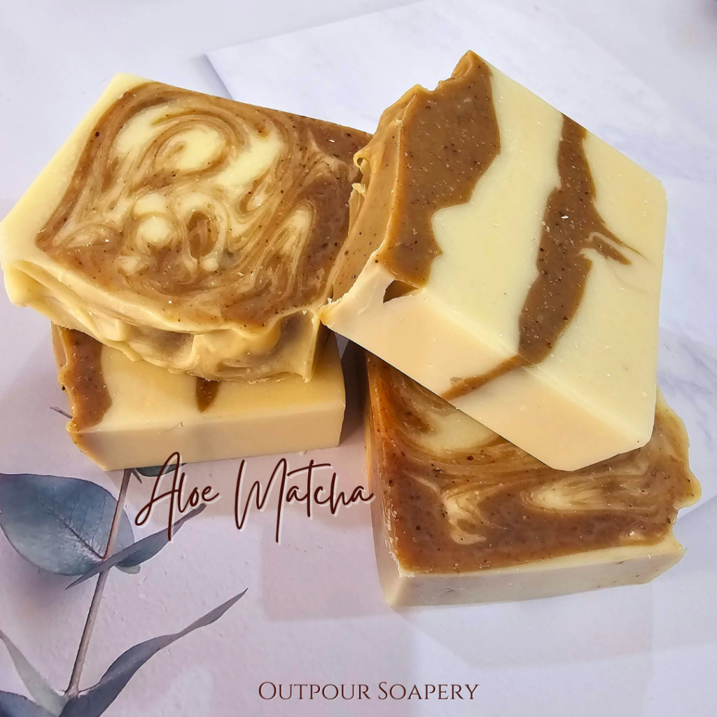 Aloe Matcha Soap by Outpour Soapery (Handmade Natural/Vegan/Organic ...