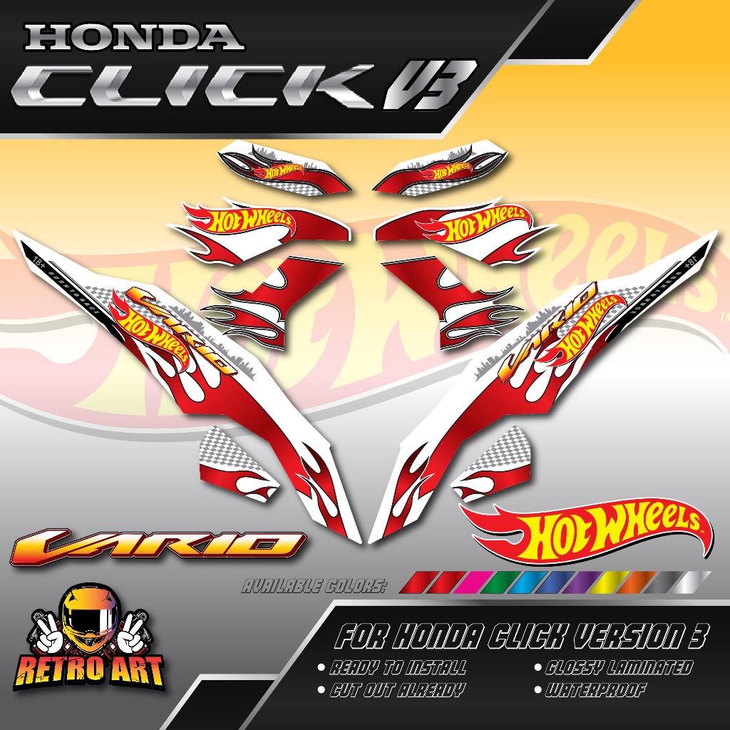 HONDA CLICK GAME CHANGER 125 V3 VARIO DECALS HOTWHEELS CONCEPT | Shopee ...