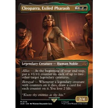 Cleopatra, Exiled Pharaoh (Borderless) - Universes Beyond: Assassin's Creed (ACR) Rare Multi MTG ...