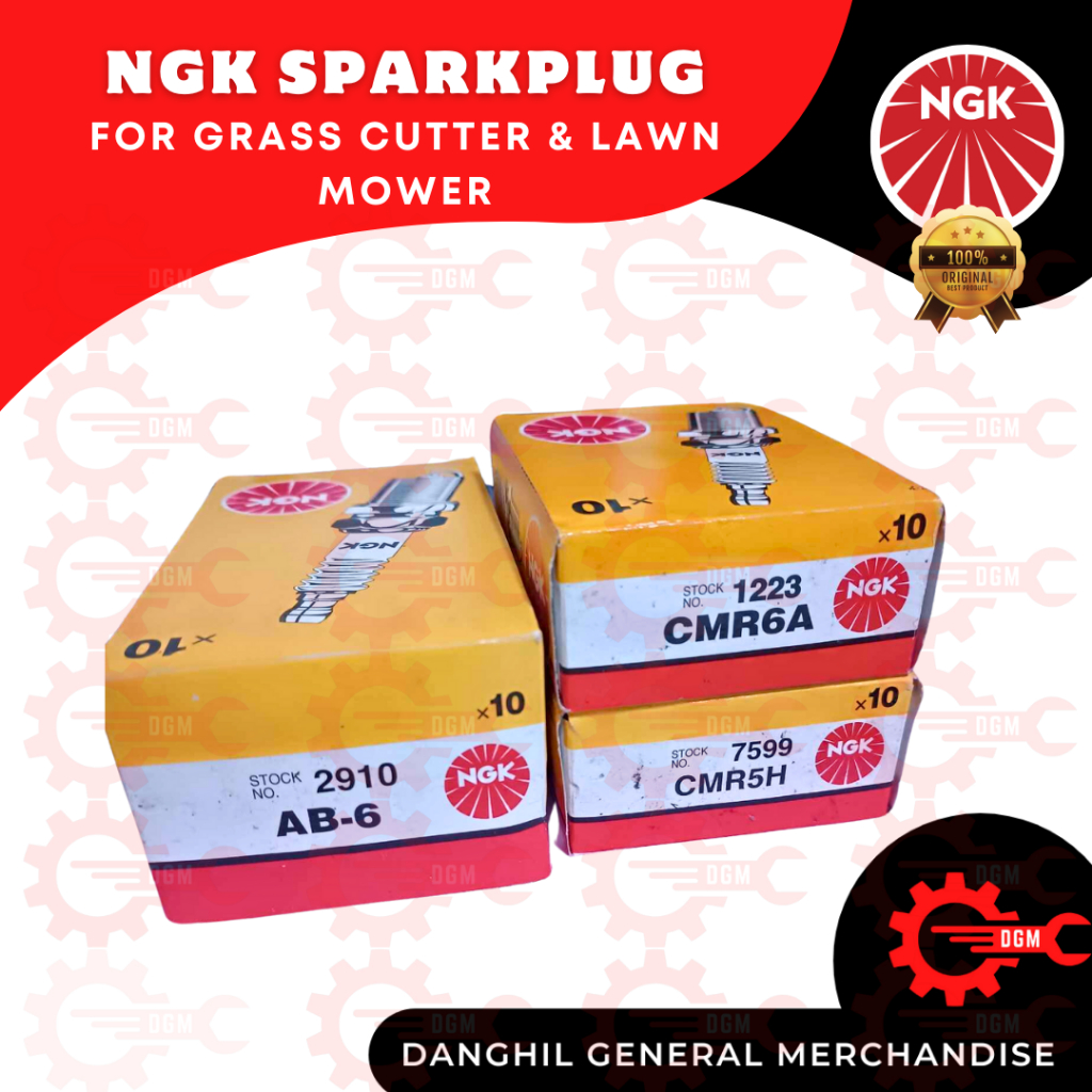 NGK Spark Plug AB-6 (Oversize) CMR5H/CMR6A for Grass Cutter and Lawn ...