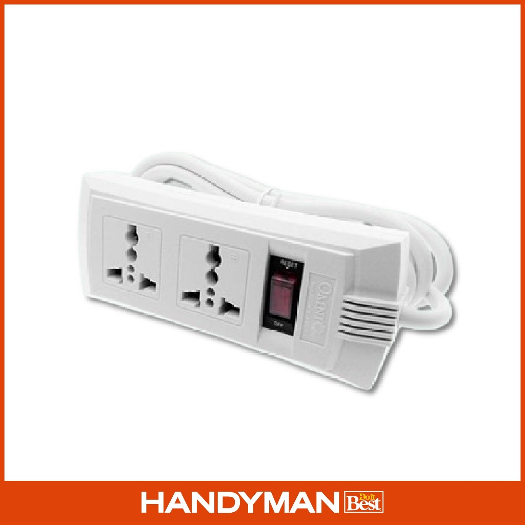 Omni Universal Outlet Extension Cord 2-Gang with Switch (10A WEU-102-PK ...