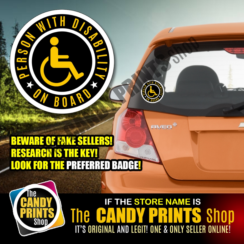 DESIGN 1 MATTE PWD Car Sticker (Vinyl) Disabled Wheelchair Symbol ...