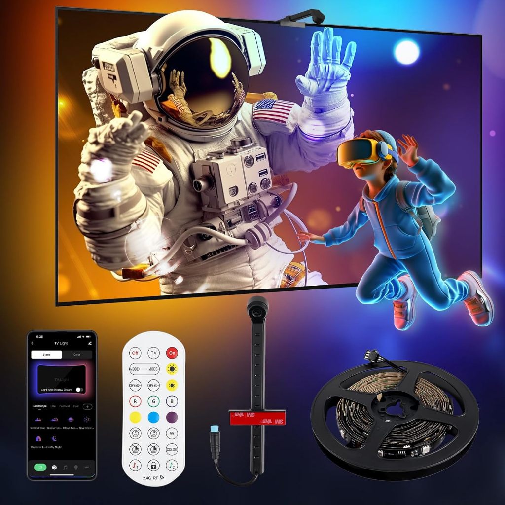 3.8M Immersion TV backlight LED Backlights with Camera RGBIC Atmosphere ...