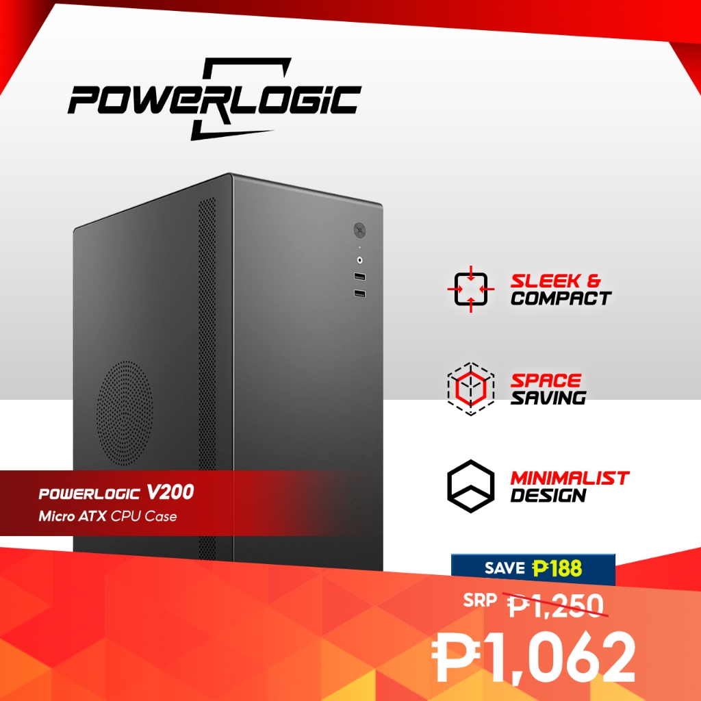 POWERLOGIC V200 Micro ATX/ITX Casing with 700W PSU | Shopee Philippines