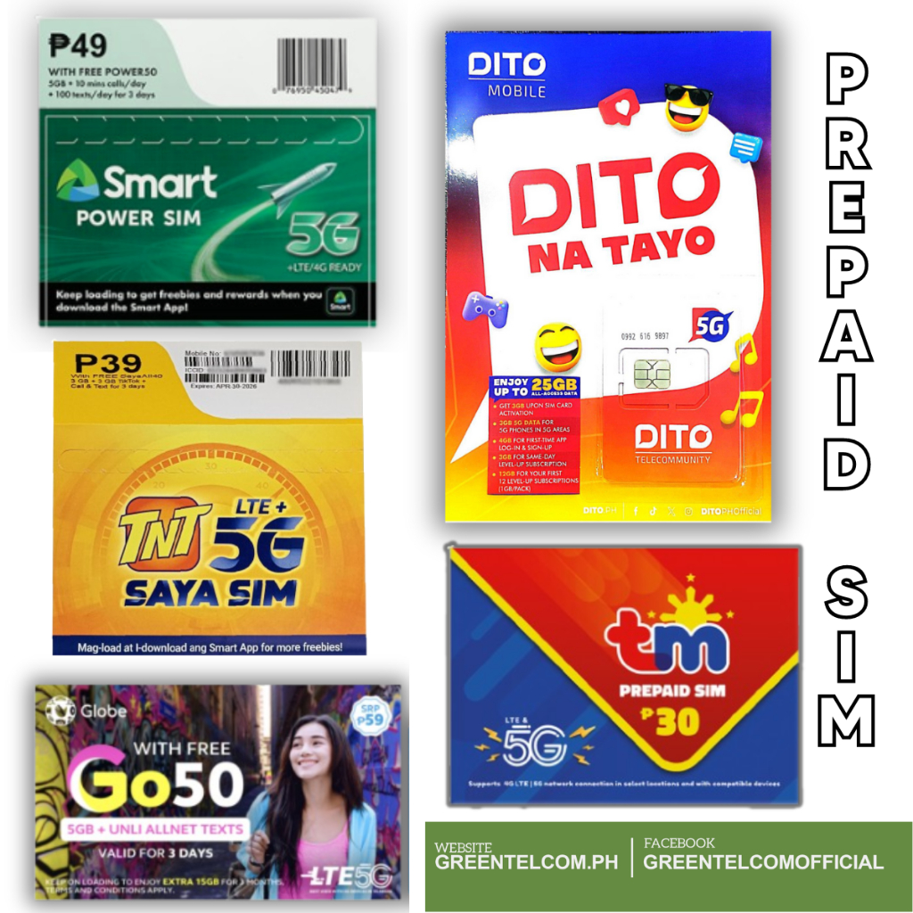 DITO SIM, TM SIM GLOBE SIM TNT SIM and SMART SIM CARD | Shopee Philippines