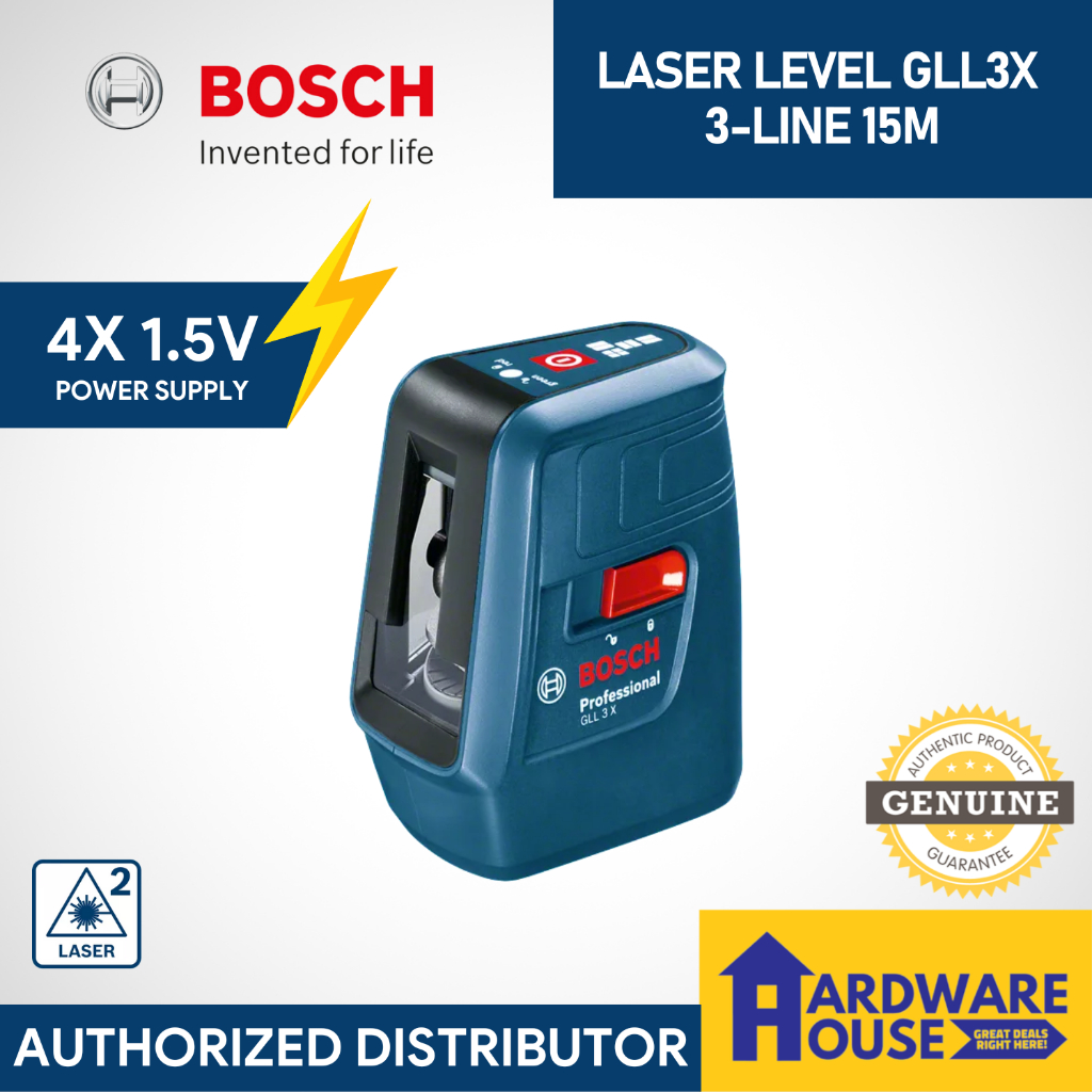 ORIGINAL BOSCH GLL 3 X Laser Level 3 Lines 15M / Measuring Tools GLL3X ...