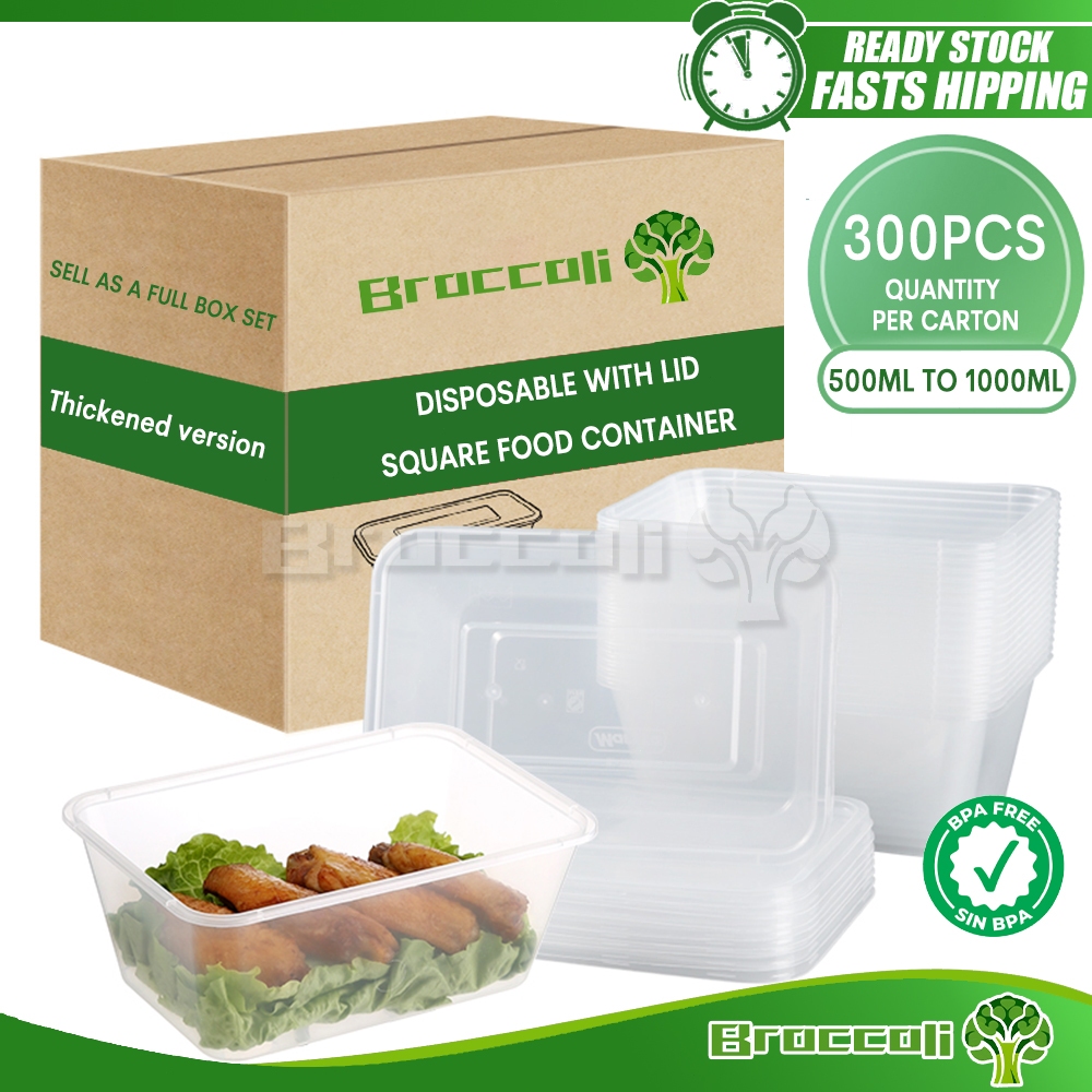 30/50/100pcs Plastic transparent Containers With Lids, Rectangular Food ...