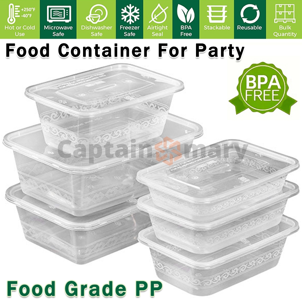 30/50/100pcs rectangle Microwavable Food Container disposable Plastic ...